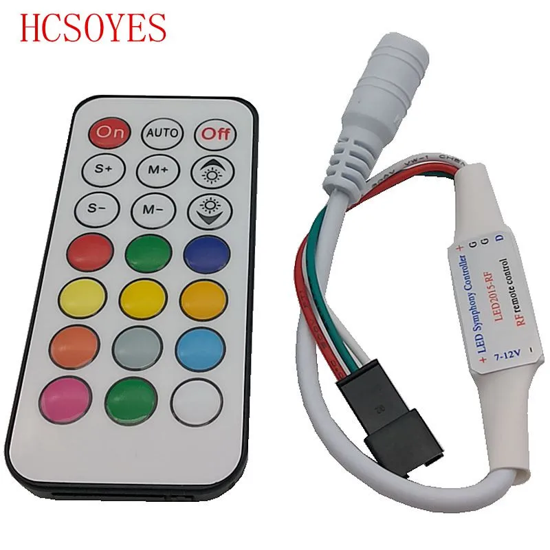 DC 5 24v 21 key IR RF Remote RGB led controller for led pixels modules ...
