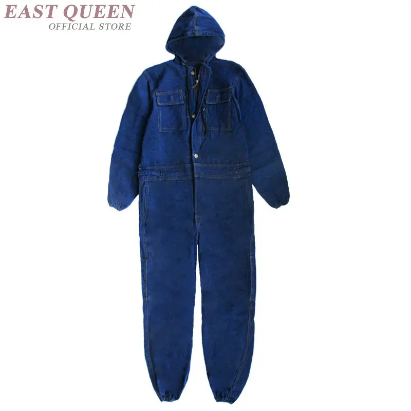 Denim working coveralls mens workwear mechanic uniforms workshop ...