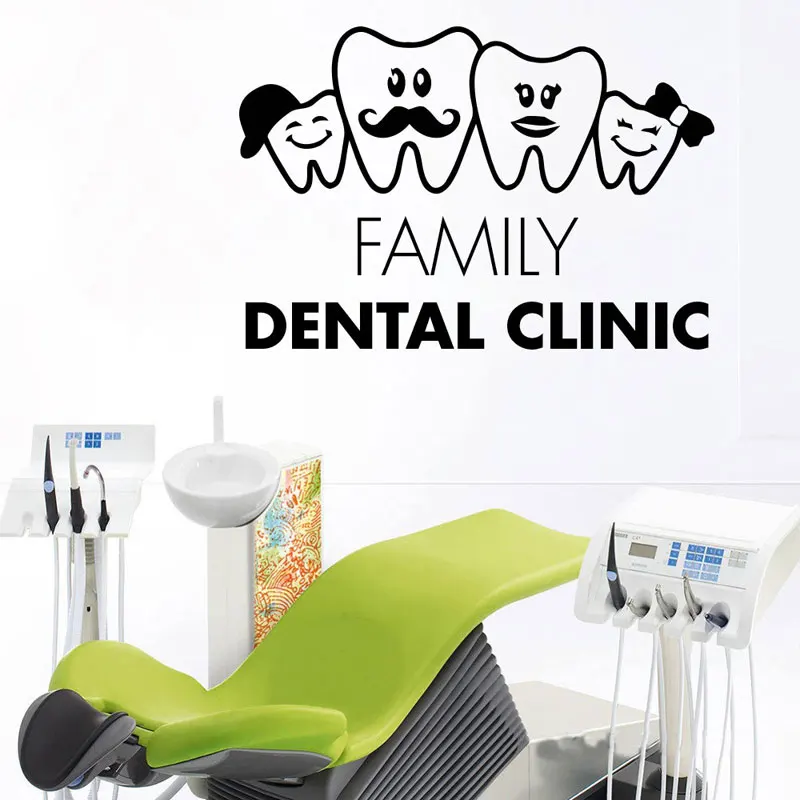 Teeth Family Dentist Dental Decal Surgery Hospital Stomatology Vinyl ...
