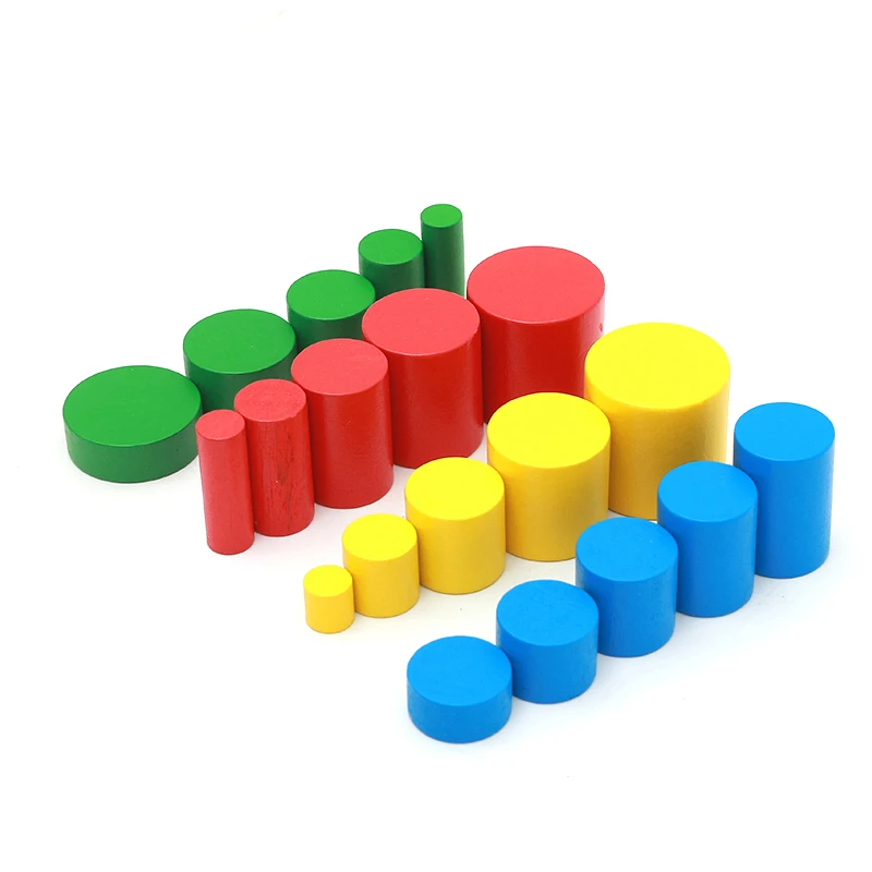 Montessori Color Cylinders Educational Wooden Toys For Children ...