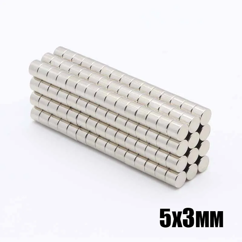 100Pcs 5x3 mm Neodymium Magnet 5mm x 3mm N35 NdFeB Permanent Small ...