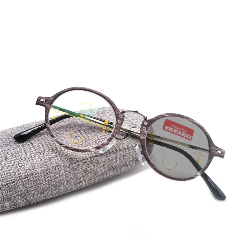 Classic Photochromic Small Round Reading Glasses Unisex Gray Imitation Classic Photochromic Small Round Reading Glasses Unisex Gray Imitation