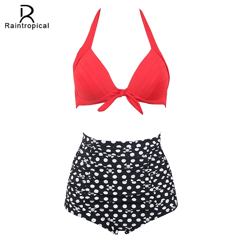 Raintropical 2017 New Sexy Halter Top Bikinis Women Swimwear Push Up