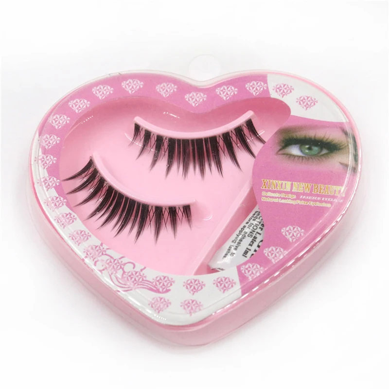 Heart shaped Packaging Transparent Stems Fake Lashes Eyelashes+glue ...