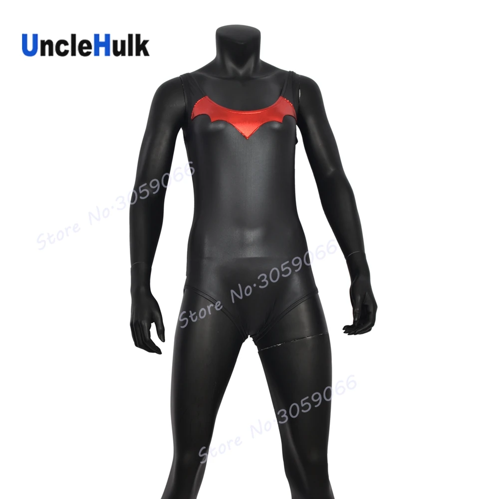 Bat Girl Cosplay Costume Black Suit with Red Bat Logo rubberized fabric ...