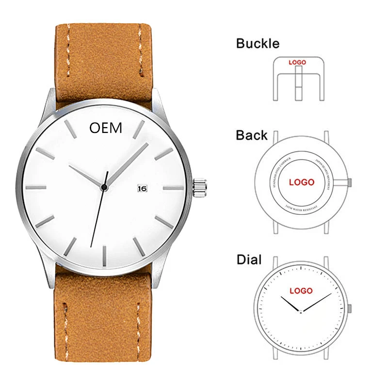 CL002 Private Label Mens Watch Logo Male Clock Custom Logo Big Dial Men ...