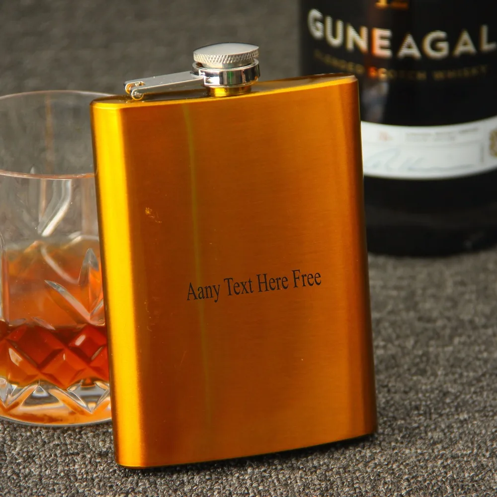 6oz Golden flask with Personalized Name Flask Engraved Hip Flask|flask ...