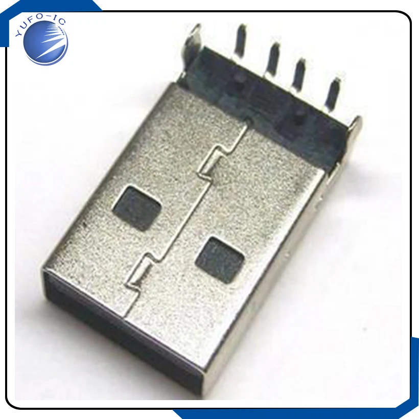 10PCS/LOT Black USB plug male head A USB male head USB bent pin USB ...