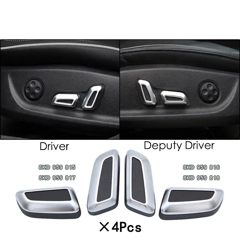 4Pcs OEM Chrome Seat Adjustment Switch Knob Button Black For A4 A4L A5 ...
