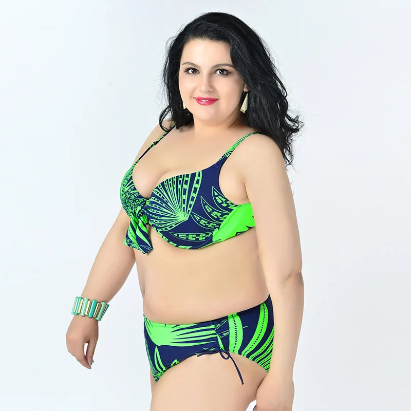 HZYEYO пуш-ап плюс размер бикини большого размера Набор 2XL до 6XL жир женский купальный костюм ...