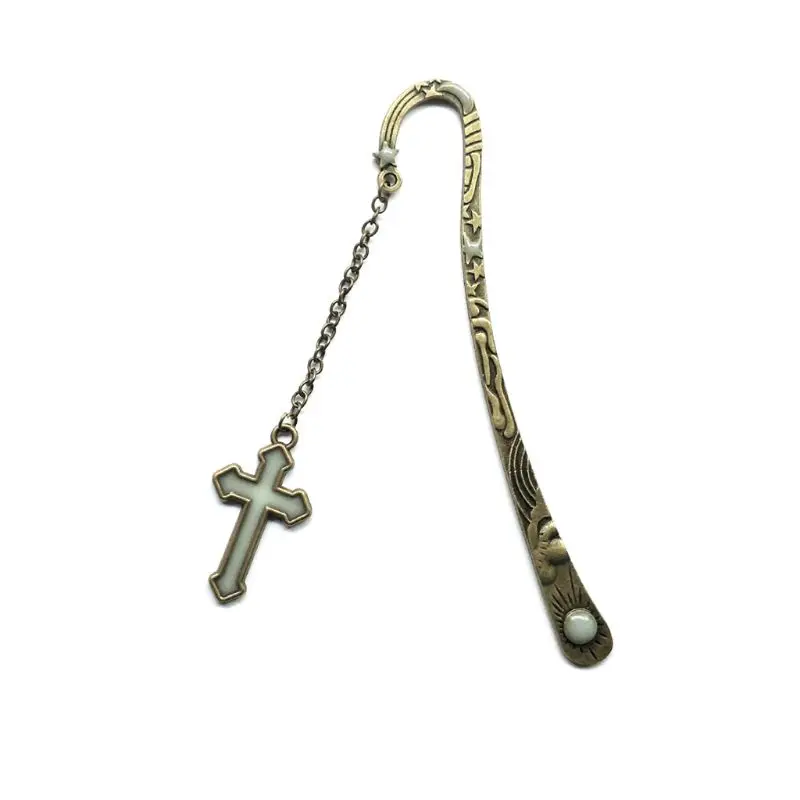Luminous Cross Bookmarks Retro Glowing Exquisite Metal Sun and Moon ...