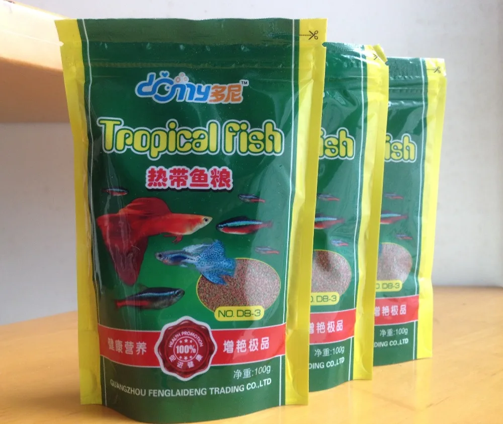 Tropical ornamental fish food small fish food enriched Protein Fat ...
