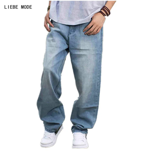 Homens Calças De Ganga Largas Hip Hop Masculino Jens Mens Calça Jeans