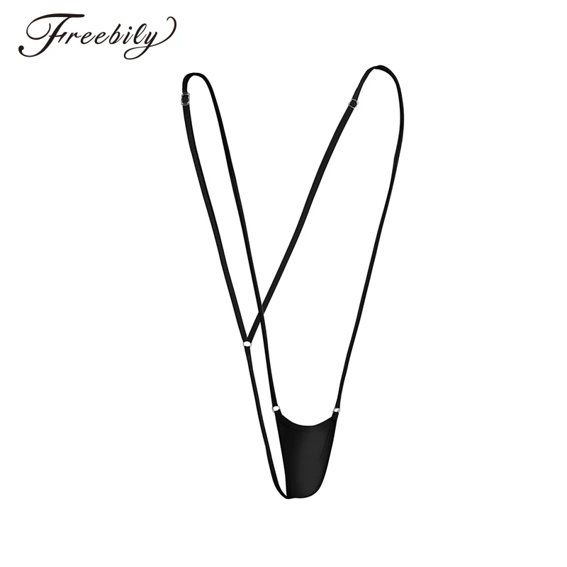 Mini biquíni sexy, alças de ombro, fio dental, lingerie erótica, roupa ...