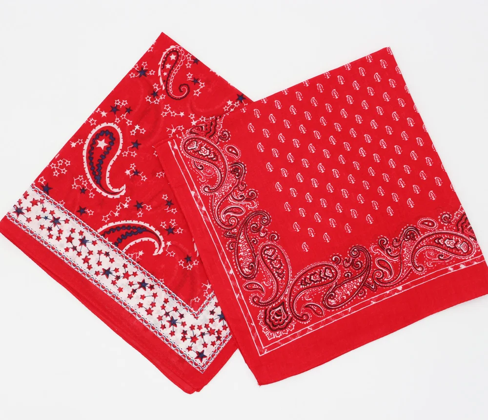 New Printed Paisley Cotton Bandanas Men Pocket Square Ladies Headband ...