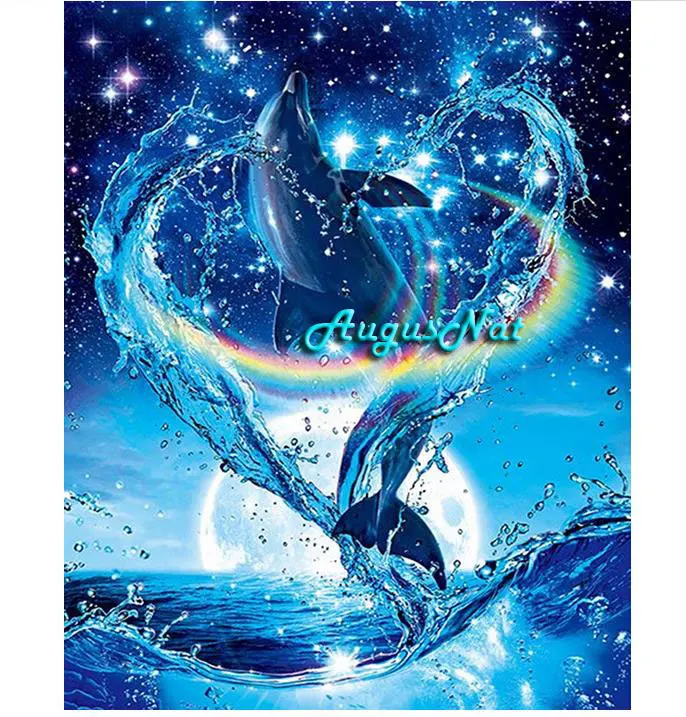 dolphin diamond painting full drill animal diamond dots kits 5d diy ...