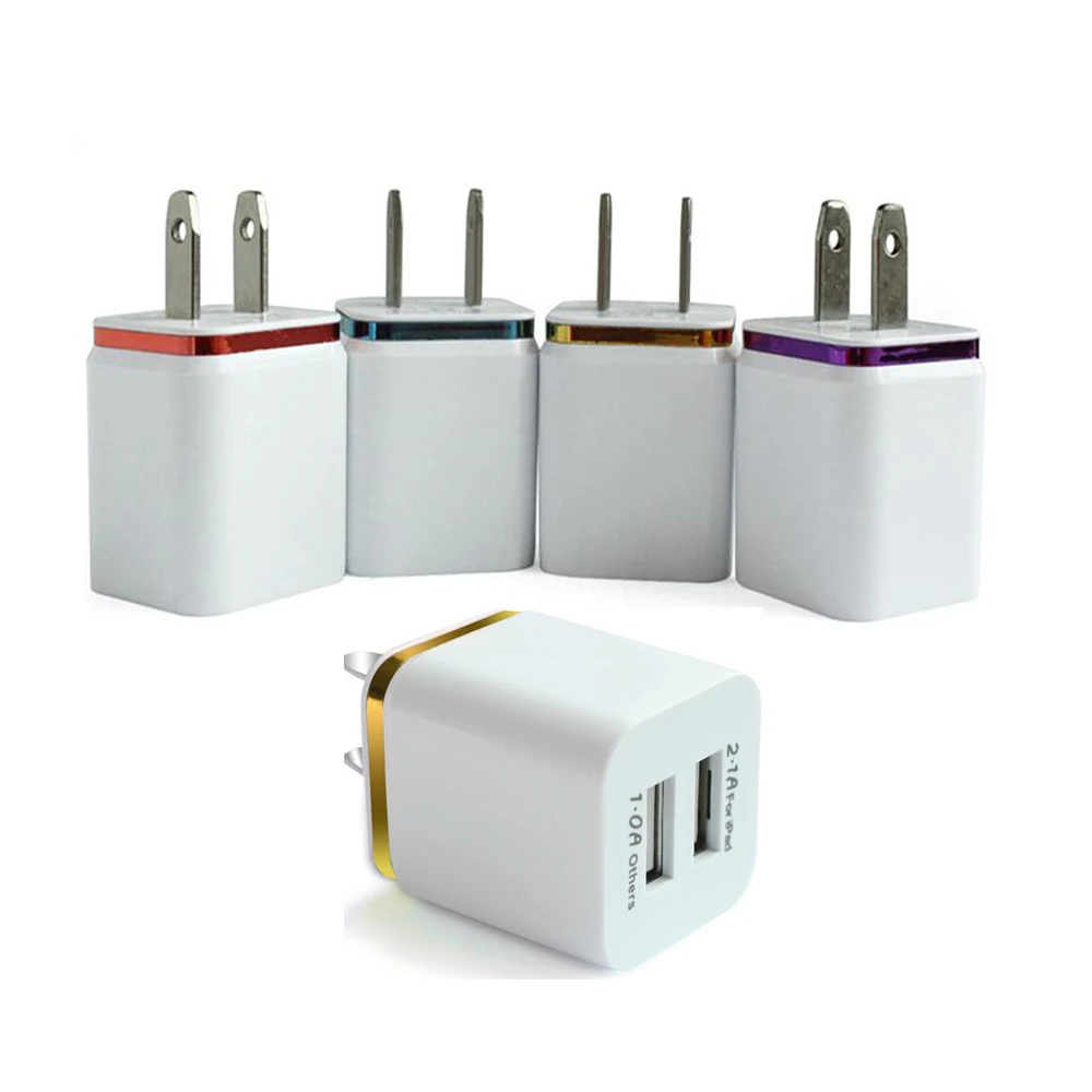 Dual USB wall Charging Charger US EU Plug 2.1A AC Power Adapter Wall ...