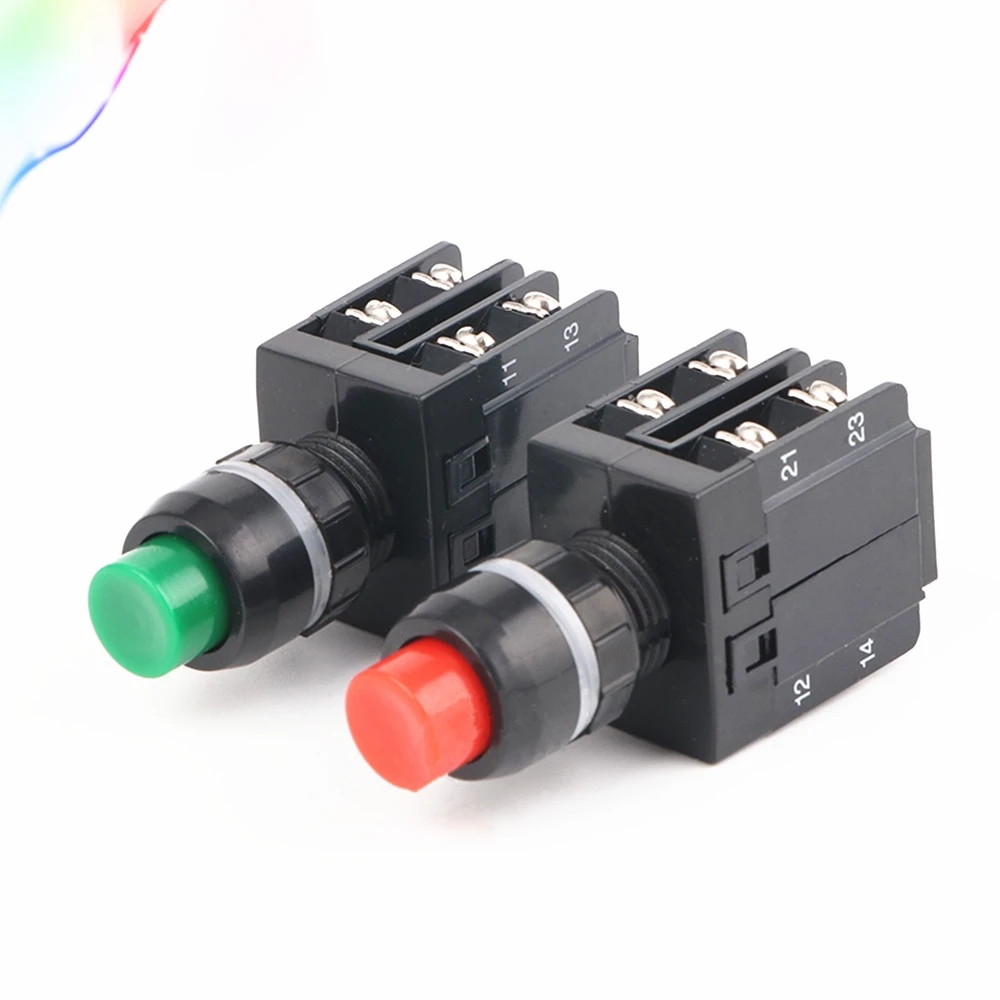 La38-22/103 Power Push Button Switch Red/green 2no 2nc 22mm 8 Screws High Round Button 10a 380v ...