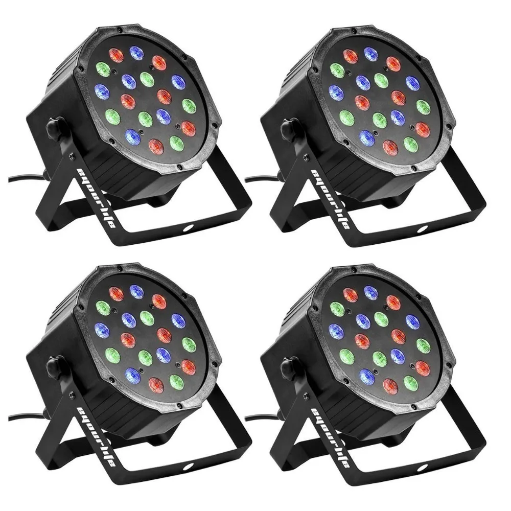 Professional 54W LED RGB Stage Lights PAR18 Light DMX 512 Disco DJ ...
