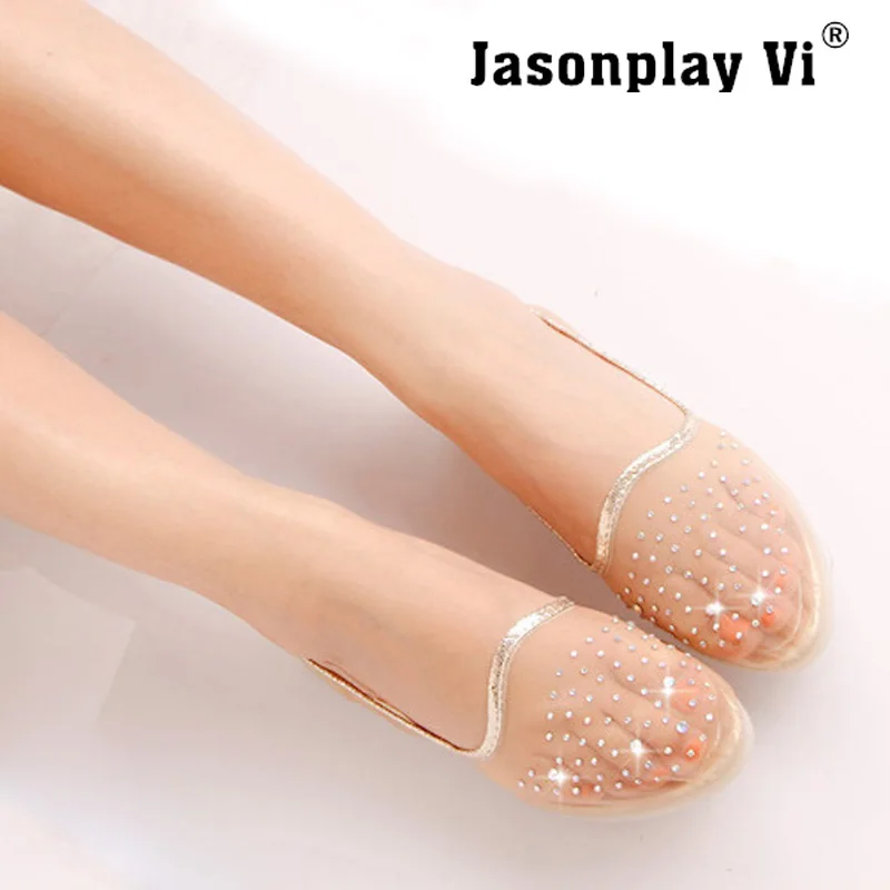 Jasonplay Vi & 2017 The Tip of the Net Yarn Diamond Women Flat shoes ...