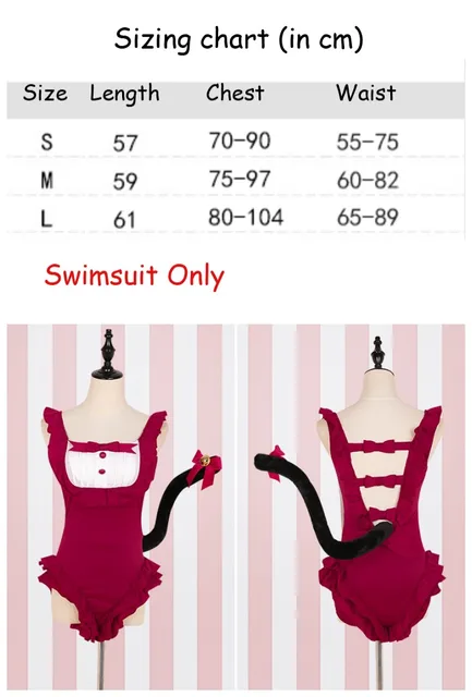 Japanese Sukumizu Swimsuit Cosplay Anime Kawaii Cat School Sexy Bikini Swimwear Women Girl Maid