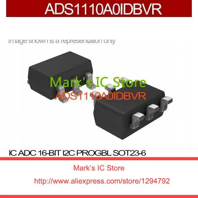 ADS1110A0IDBVR IC ADC 16 BIT I2C PROGBL SOT23 6 ADS1110A0IDB 1110A ...