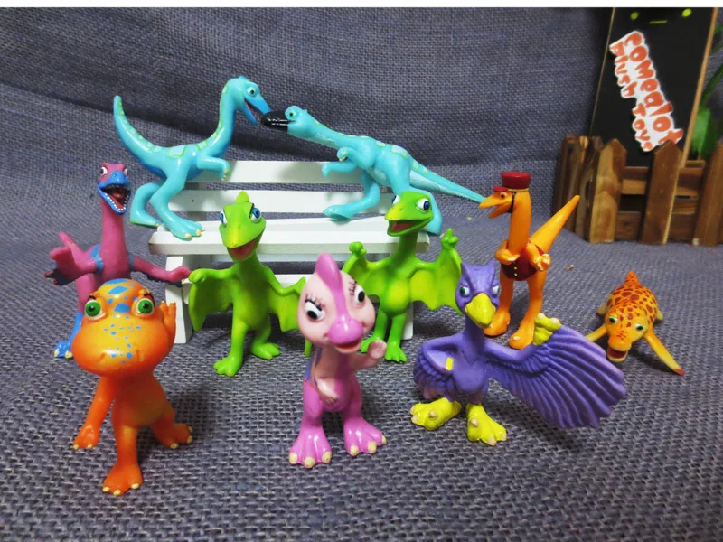10pcs Set Cartoon Dinosaur Train Action Toy Figures 4cm Pterosaur And ...