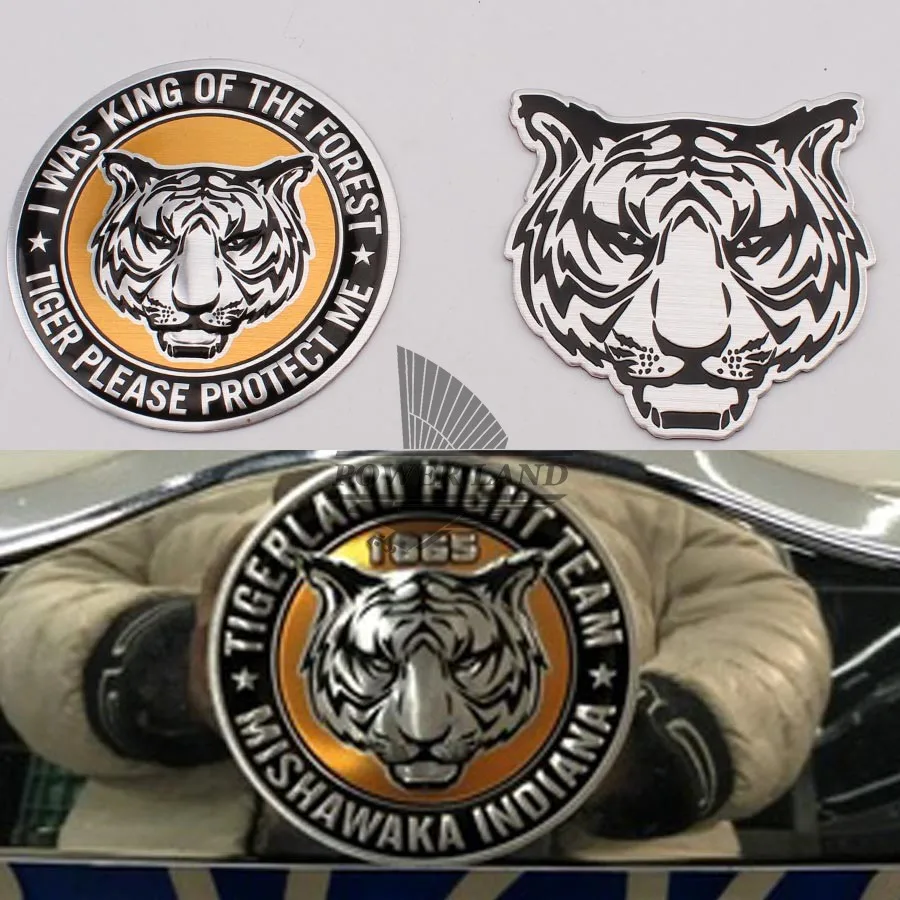 Car Body Decoration Animal Stickers Logo Metal 3D Tiger Aluminium ...