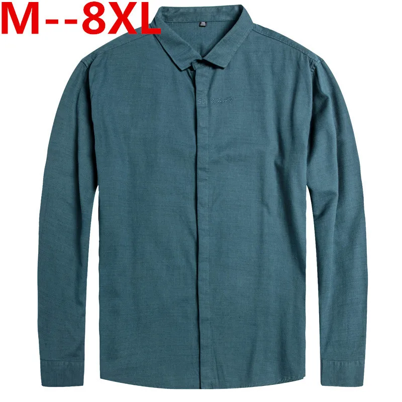 10XL 8XL 6XL 5XL 4XL Brand 2018 Fashion Male Shirt Long Sleeves Tops ...