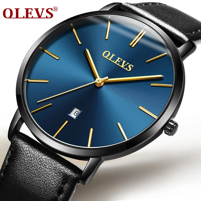 OLEVS Ultrathin 6.5mm Man's Business Watch Date Quartz Dial Male Clock ...