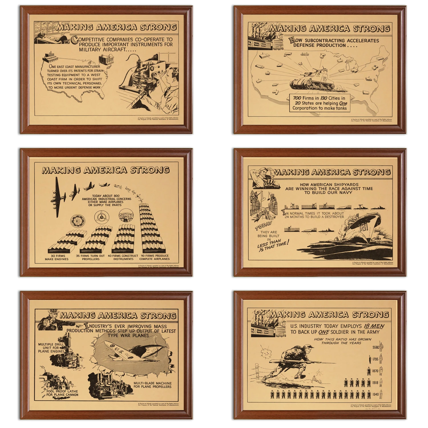 Vintage USA WW2 Production Propaganda Poster Making America Strong ...