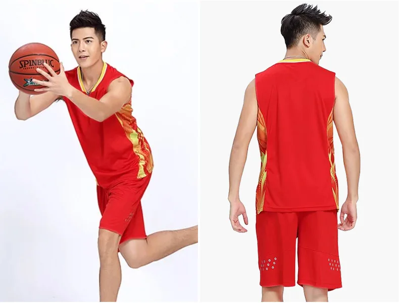 Plus Size Men Training Sets Shirts Shorts Breathable Basketball Jerseys ...