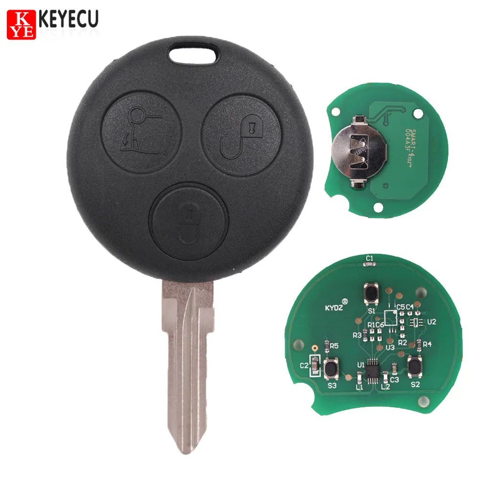 Keyecu Remote Car Key For Mercedes-benz Smart Fortwo 1998 1999 2000 ...