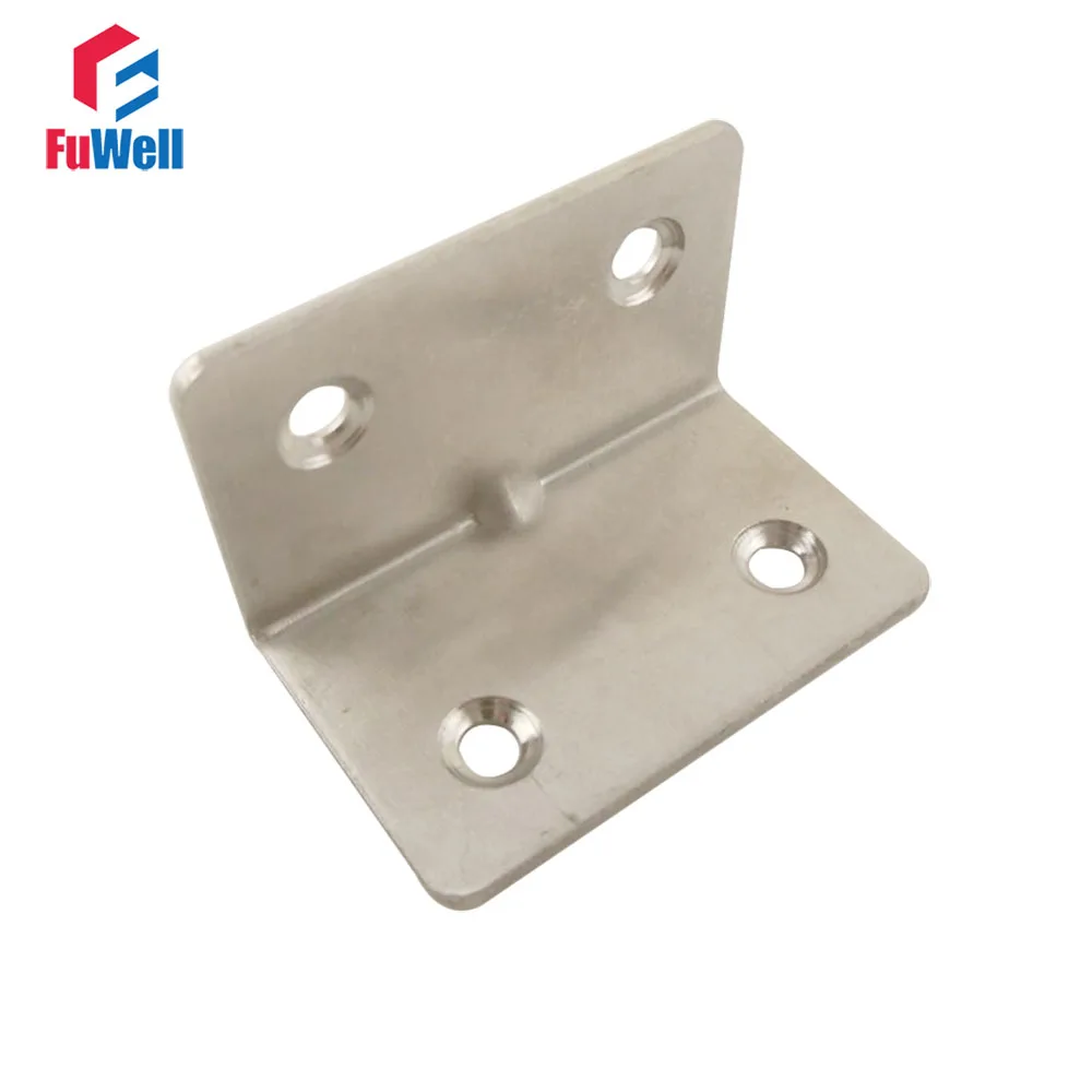 10pcs 37mm x 30mm 90 Degree Angle Bracket Stainless Steel 1.2mm ...