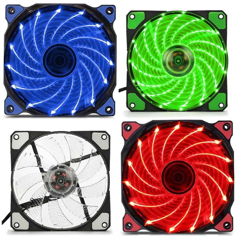Rovtop ABS Computer Cooling Fan Streamer Silent 15 Lights 12cm LED ...