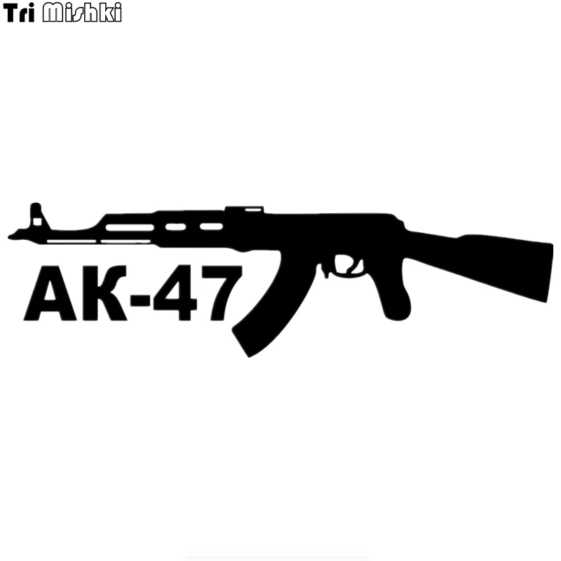 Tri Mishki HZX431 12*42cm ak 47 words and pattern big car sticker funny ...