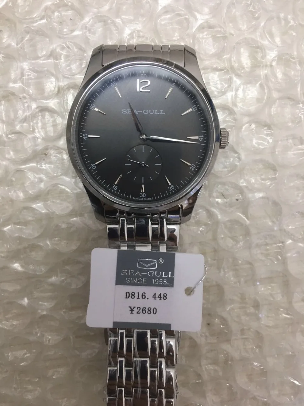 Ультра тонкая 9 мм Чайка маленькая секундная стрелка выставка задняя ...