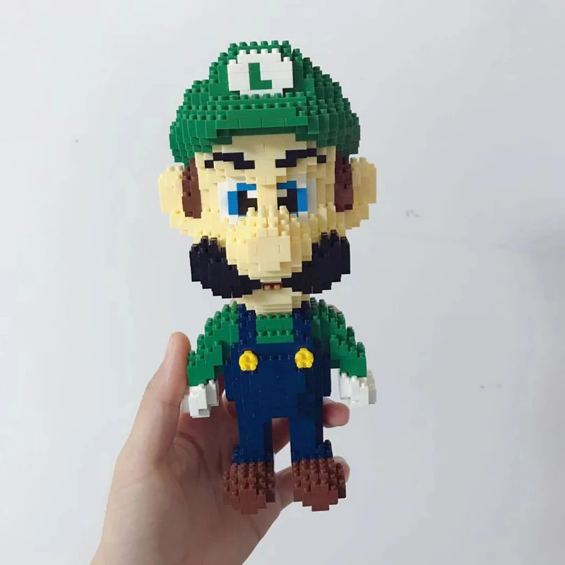 16048 Game Super Mario Luigi Green Figure 3D Model DIY Micro Diamond ...