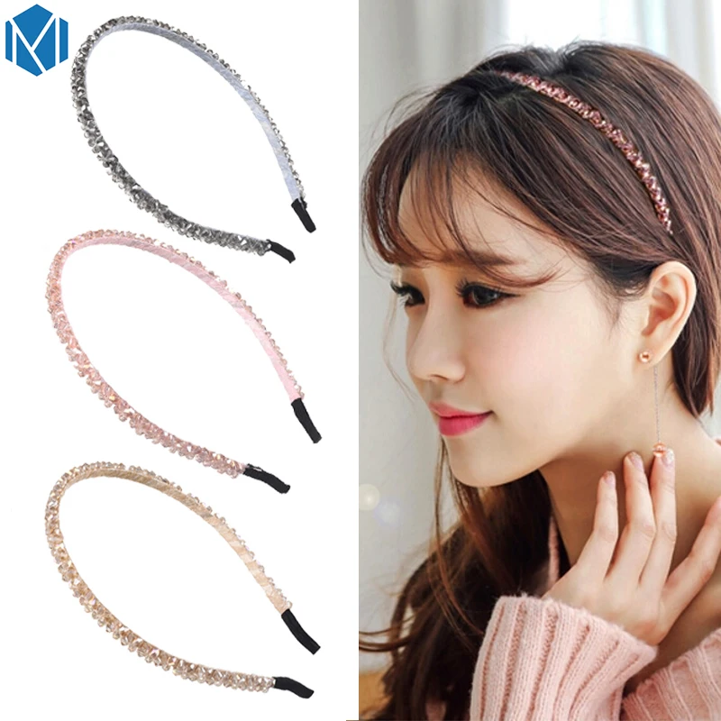 M MISM 2020 Korea Elegant Rhinestone Thin Hair Hoop For Women Girls ...