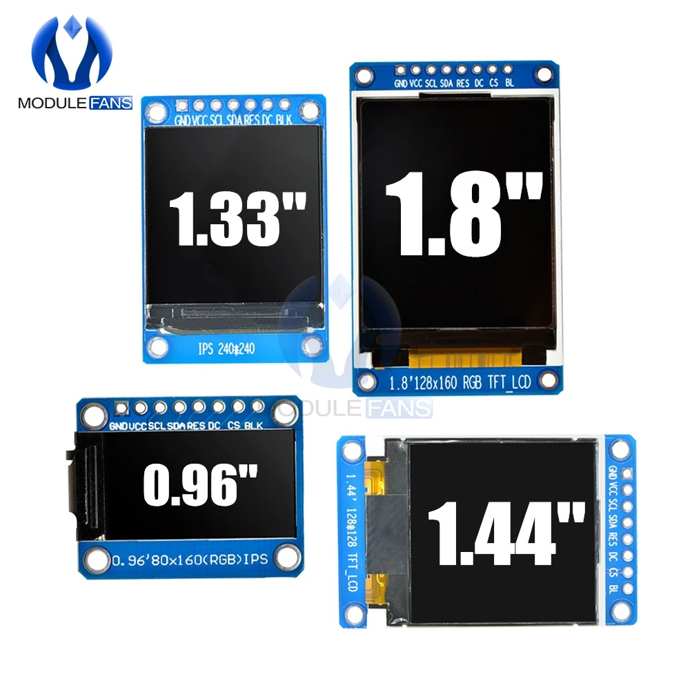 TFT IPS LCD Display Module Board, Substituir OLED, 0.96, 1.3, 1.44, 1.8 polegadas, serial 128* ...