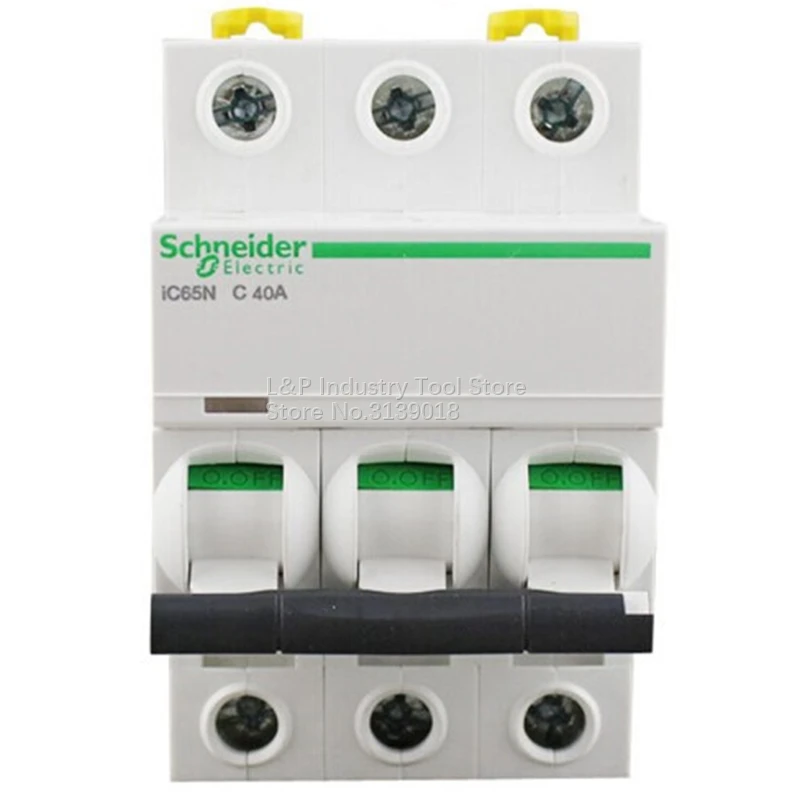 100% New Original Schneider IC65N 3P C40A A9F18340 Vacuum Mini Circuit Breaker MCB Acti 9 Type C