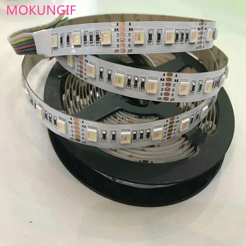 5m Rgbww Led Strip Rgb+cct Led Strip 5050 30 Or 60leds/meter 12v/24volt 5 In 1 Chips Led Cw+rgb ...