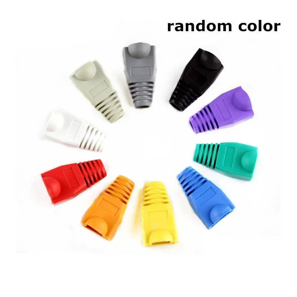 1000pcs/lotrj45 Crimp Connector Rubber Boots Network Lan Cable Ends ...