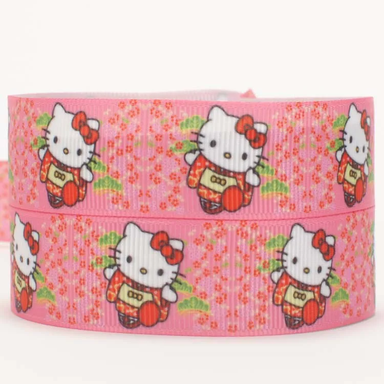 50yards 7/8 " 22 mm ribbons and bows with lovely hello kitty cartoon ...
