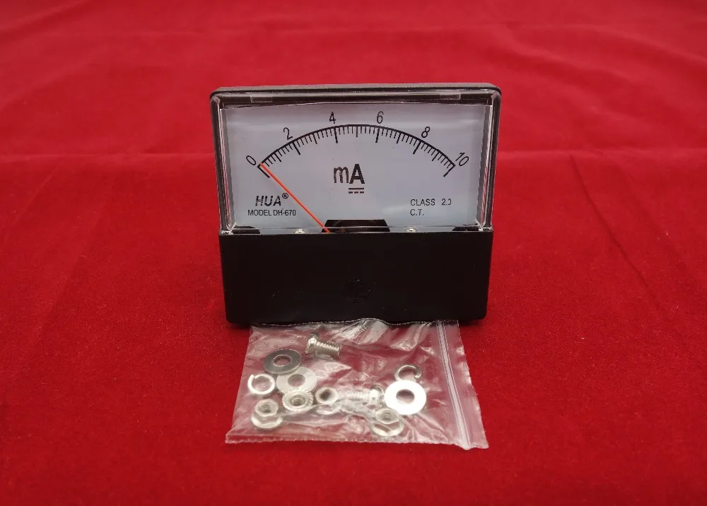 1pc Dc 10ma Analog Ammeter Panel Amp Current Meter 670 60*70mm 0-10ma ...