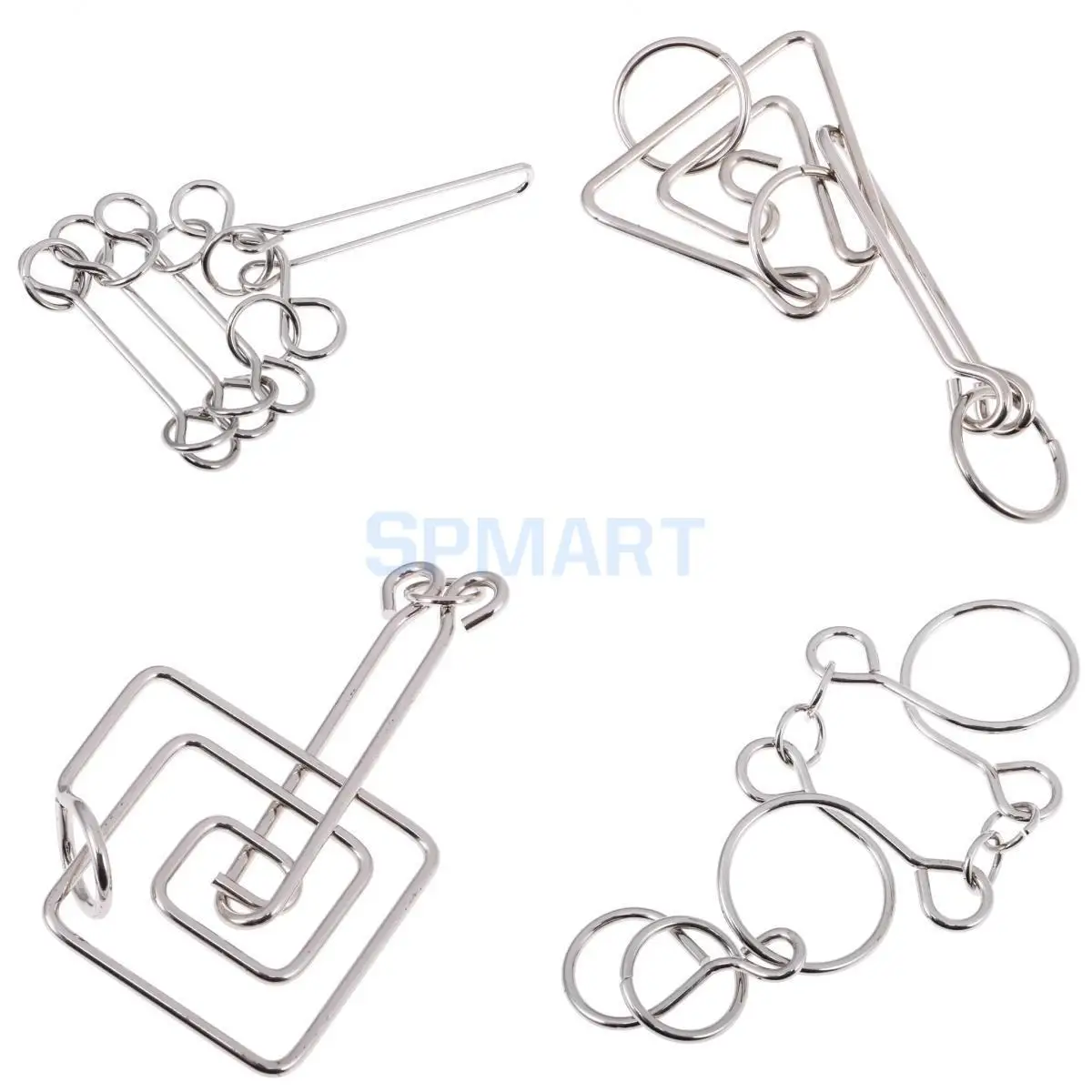 Metal Ring Solution Unlock Puzzles Advance Three Ranks+Flat Triangle ...