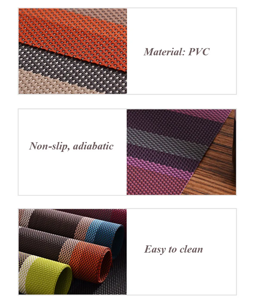 Coffee-6pcs-Napperon en PVC 45x30cm, tapis de Table imperméable et ...
