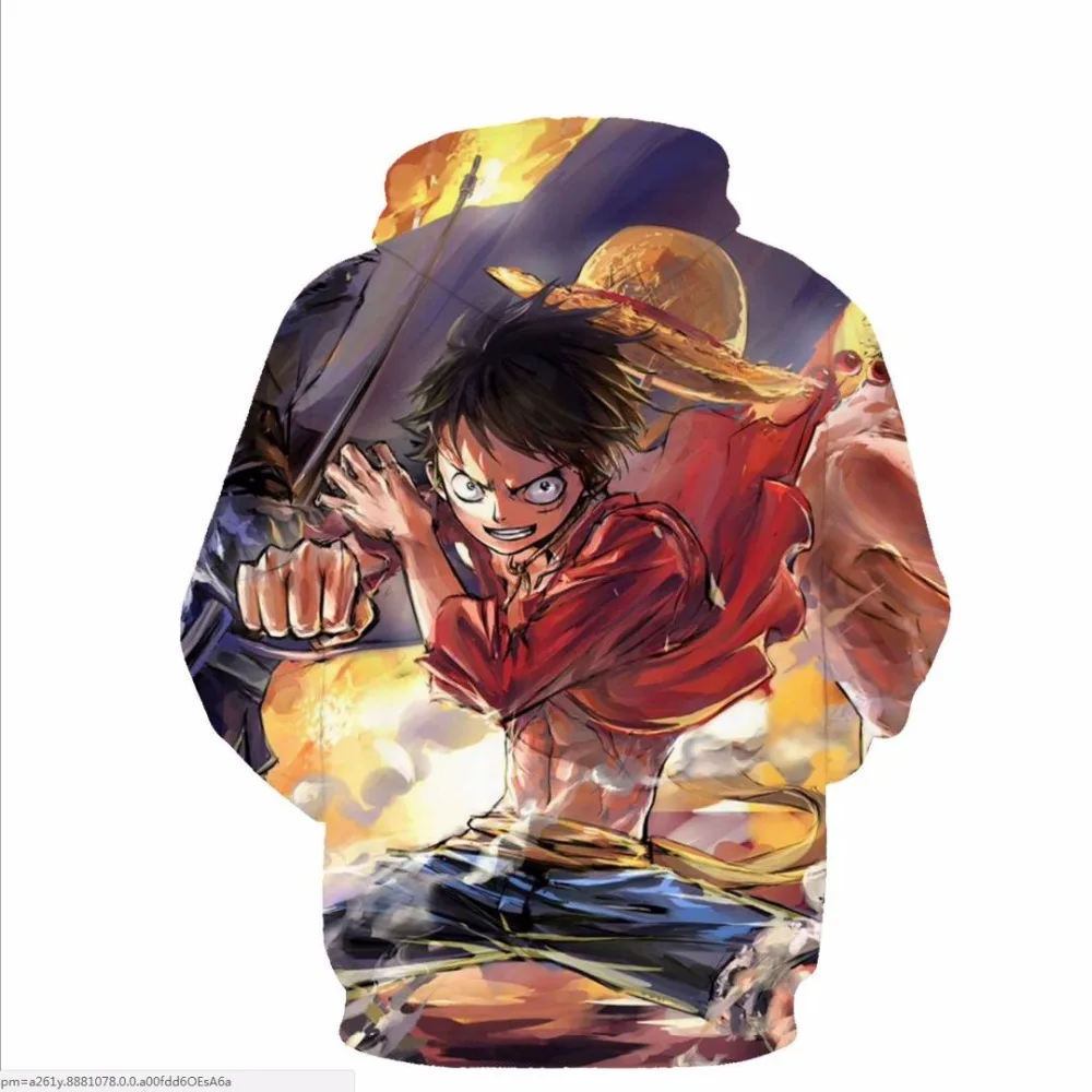 Casual Cartoon Luffy Hoodie Sweatshirt | One piece Merchandise | Up to ...