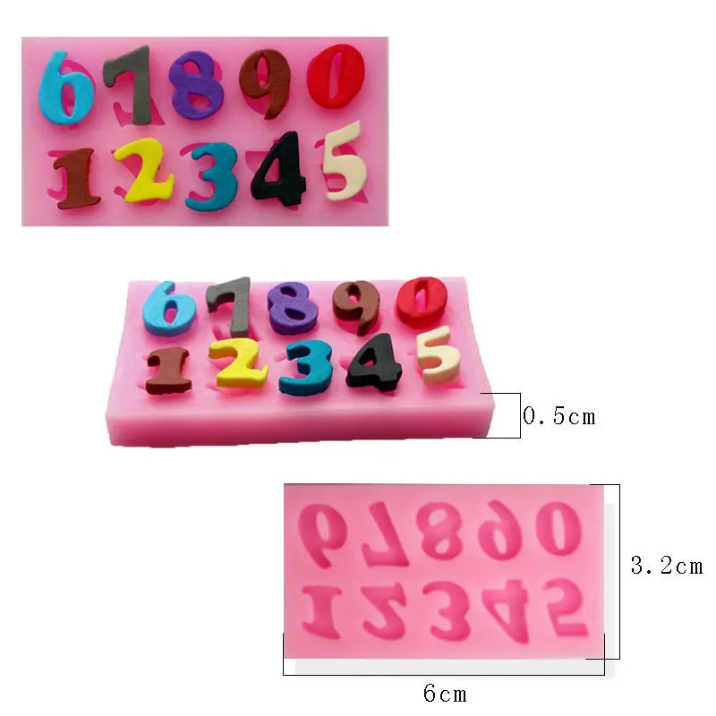 Numbers soap Silicone molds Shape Chocolate Candy Non stick Fondant ...