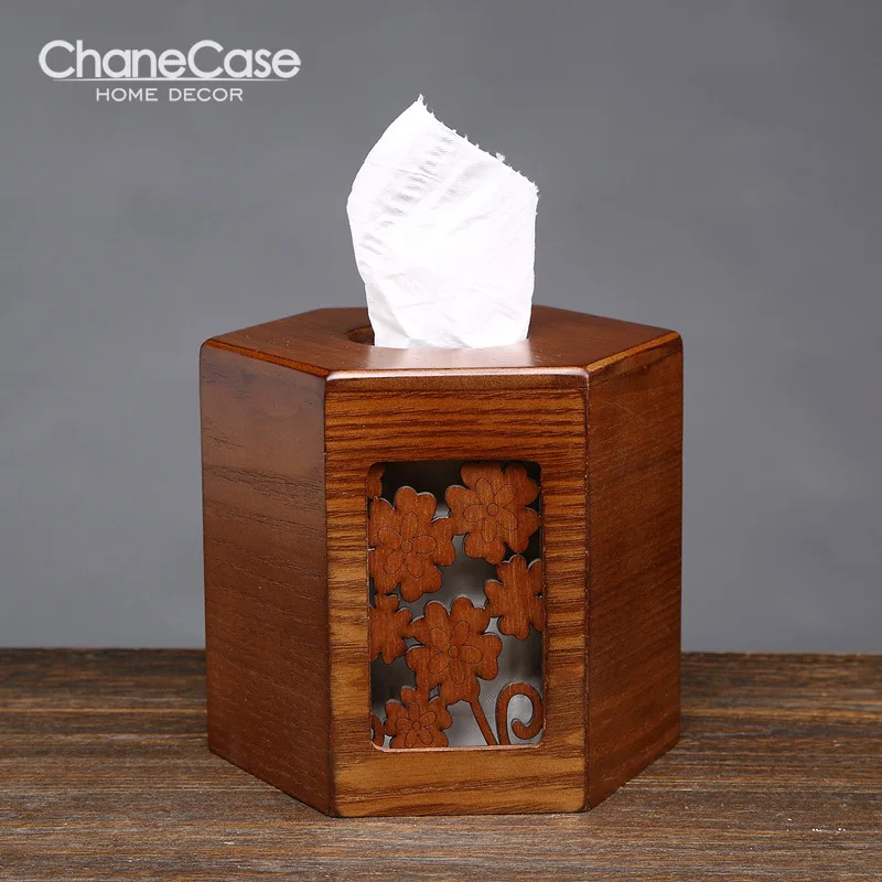 Polygon wooden tissue box Home tissues holder Napkin storage case for ... Polygon wooden tissue box Home tissues holder Napkin storage case for ...